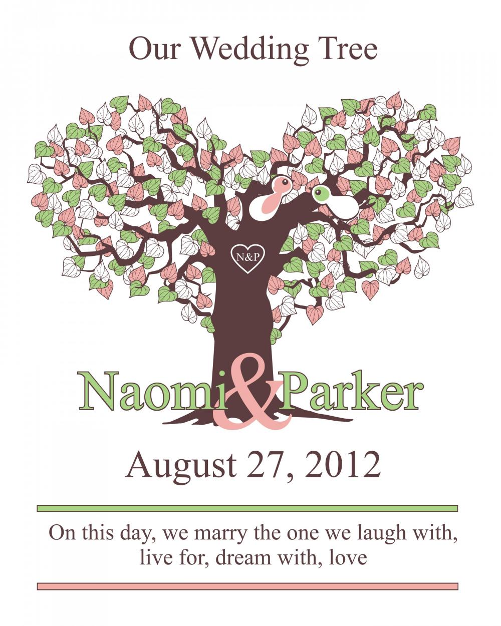 Custom Wedding Signature Tree 18x24150 Signatures- Wedding Guest Book ...