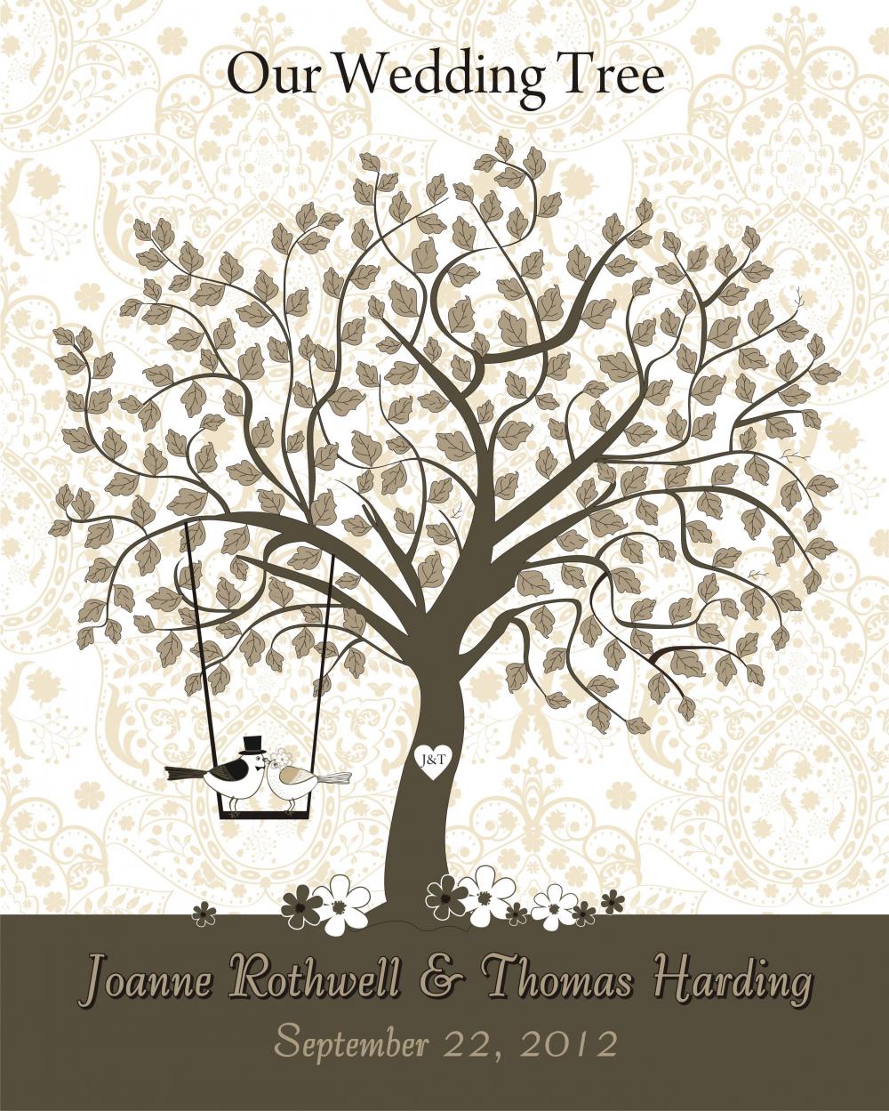 Personalized Wedding Signature Guestbook Tree 16x20 on Luulla
