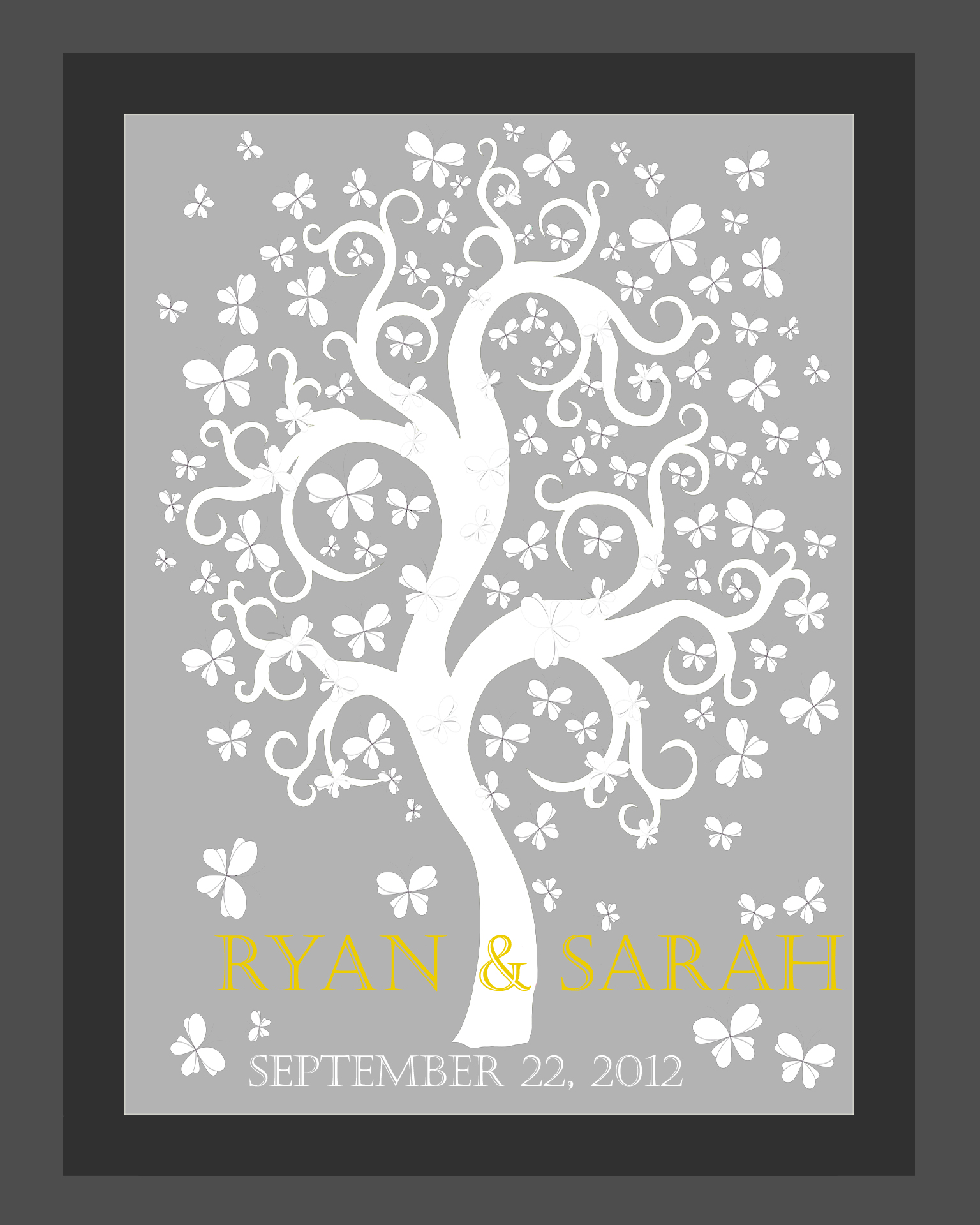 Wedding Signature Tree 16x 20 75 Signatures Wedding Guest Book ...