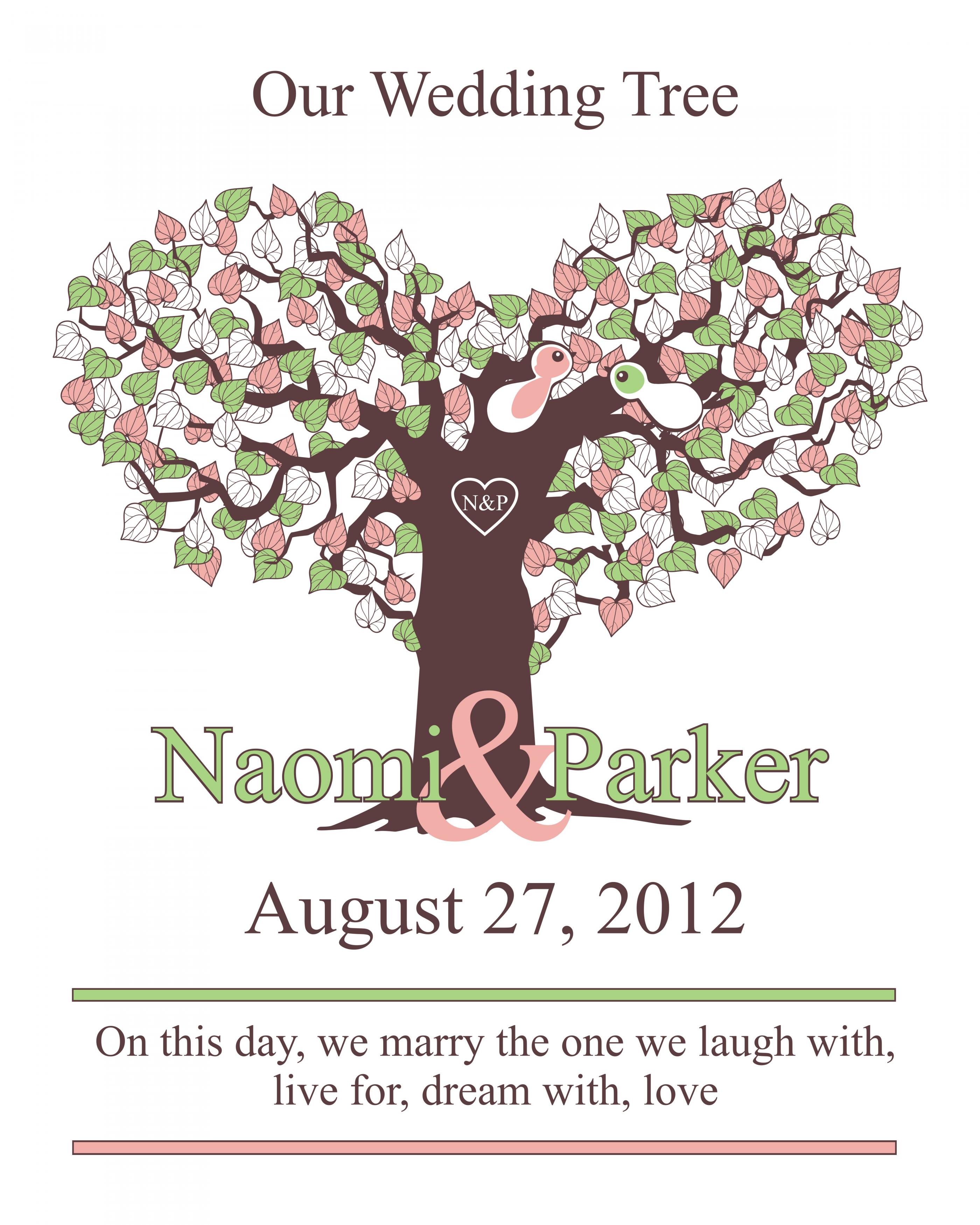 Custom Wedding Signature Tree 18x24150 Signatures- Wedding Guest Book ...