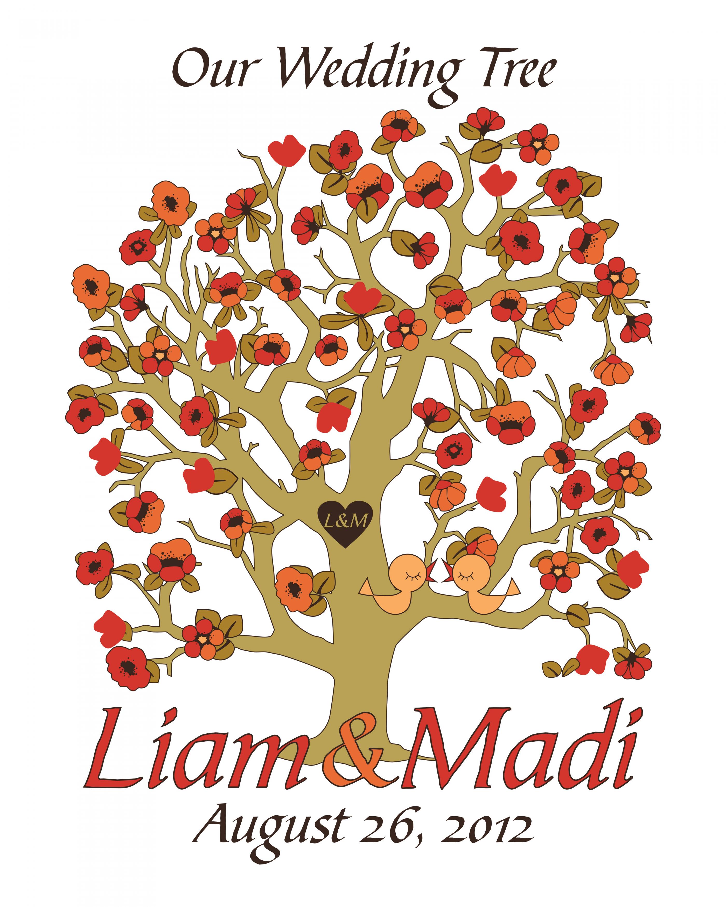 Wedding Signature Tree 16x20 Custom on Luulla