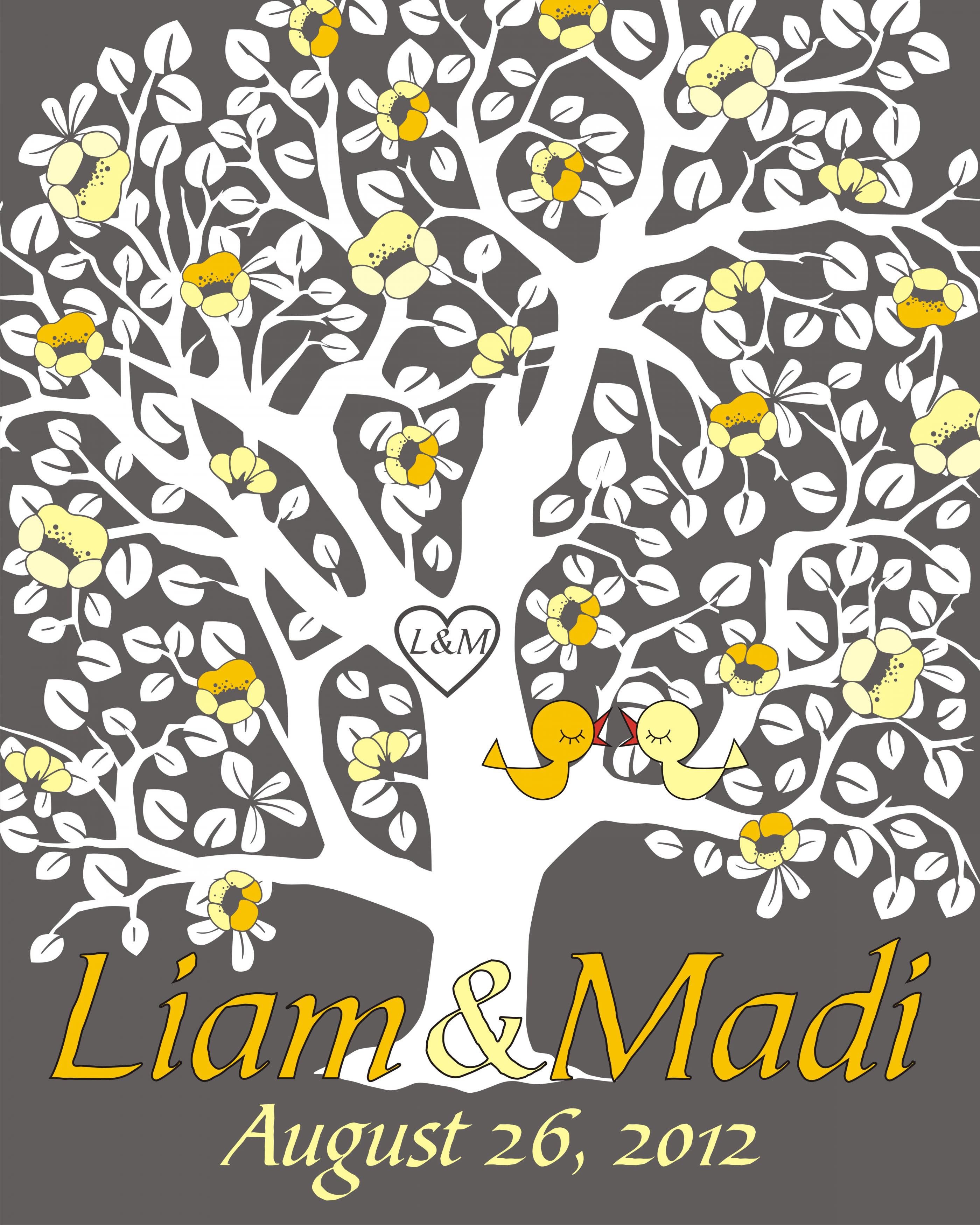 Wedding Signature Tree 16x20 Custom on Luulla