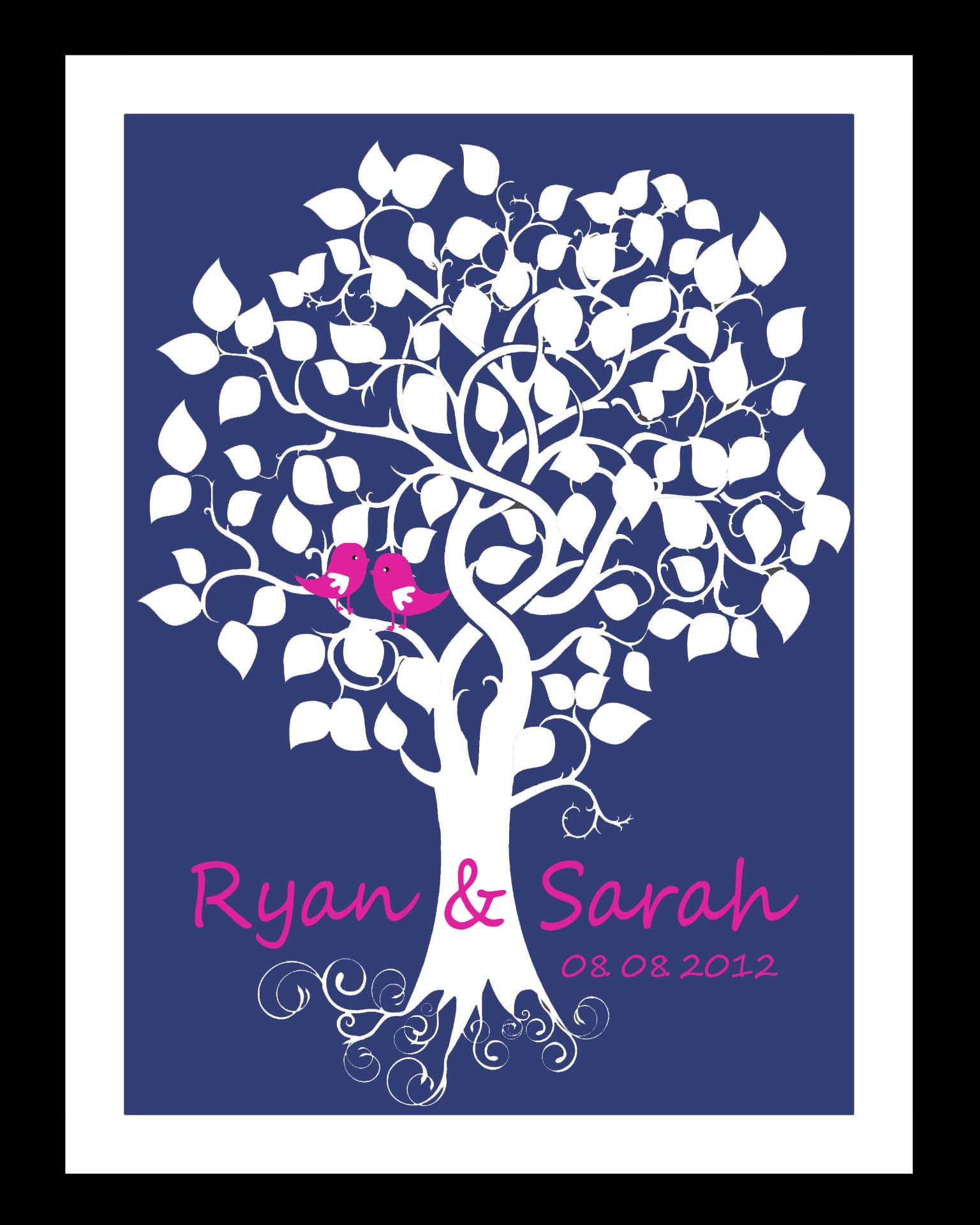Personalized Wedding Signature Trees 16x20 100 Signatures Wedding ...