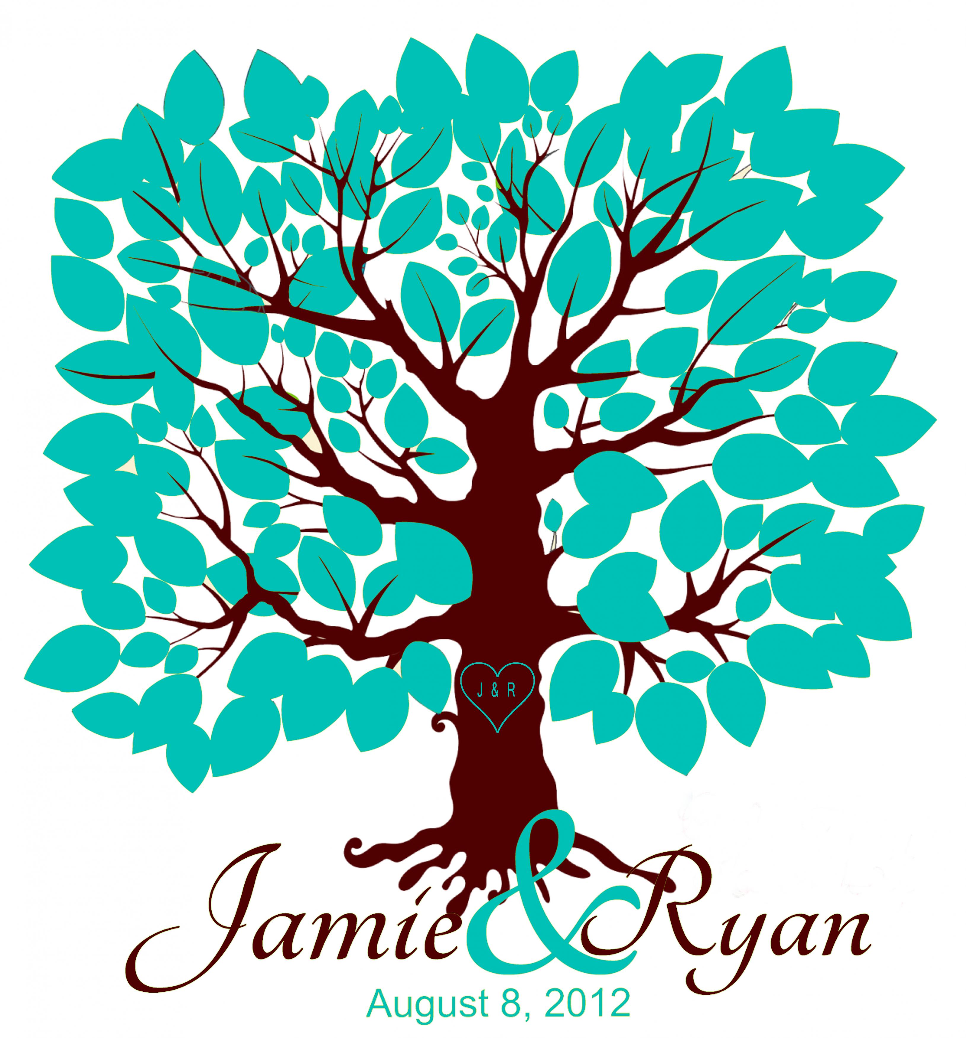 Custom Wedding Signature Tree 16x20 Holds 75 Signatures, Guestbook ...